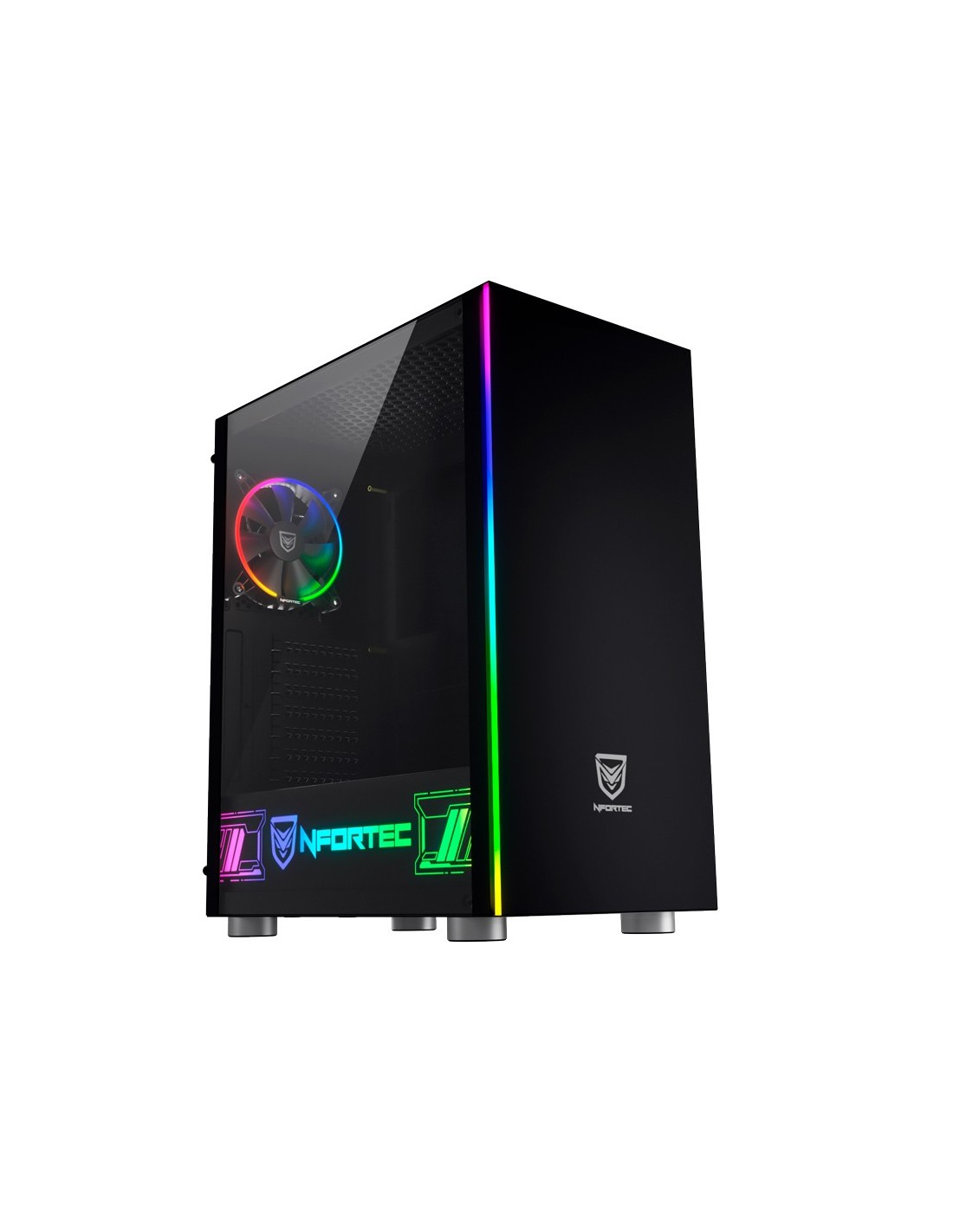 Nfortec Torre Gaming RGB caronte Pro con Panel Lateral Full View de ...
