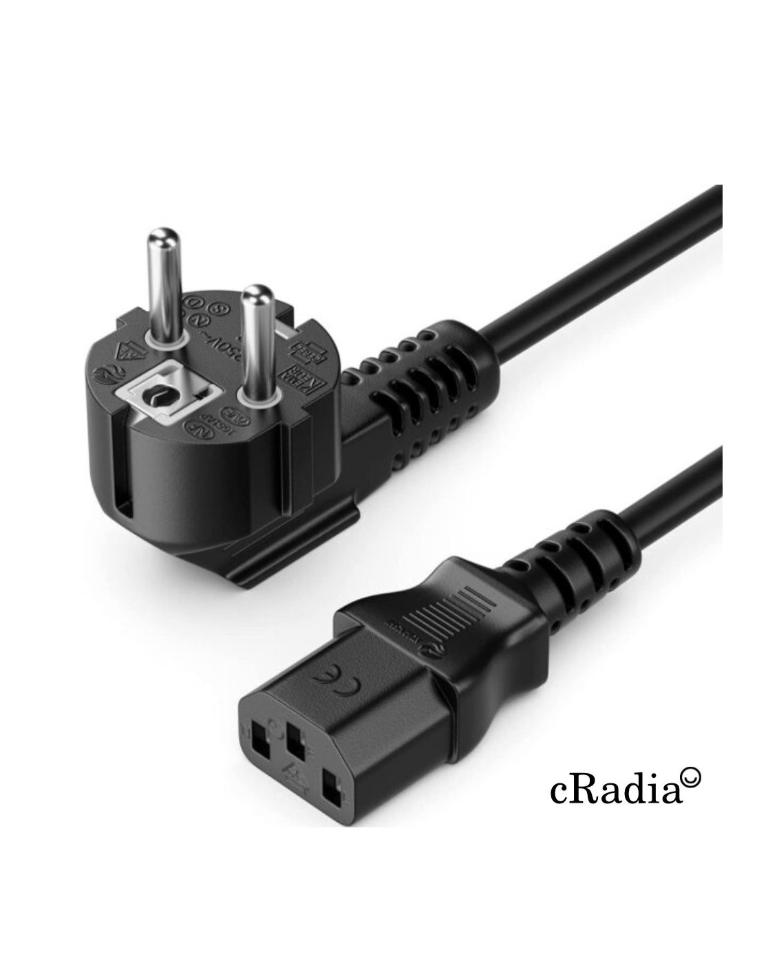 cRadia Cable de alimentación 1.80m IEC C13 Hembra / Schuko Macho - CR 5002