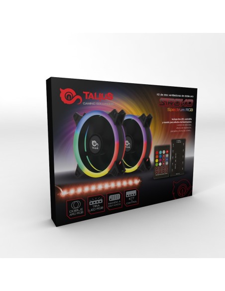 TALIUS kit Siroko Spectrum (2ventiladores doble aro Spectrum + tira led ...