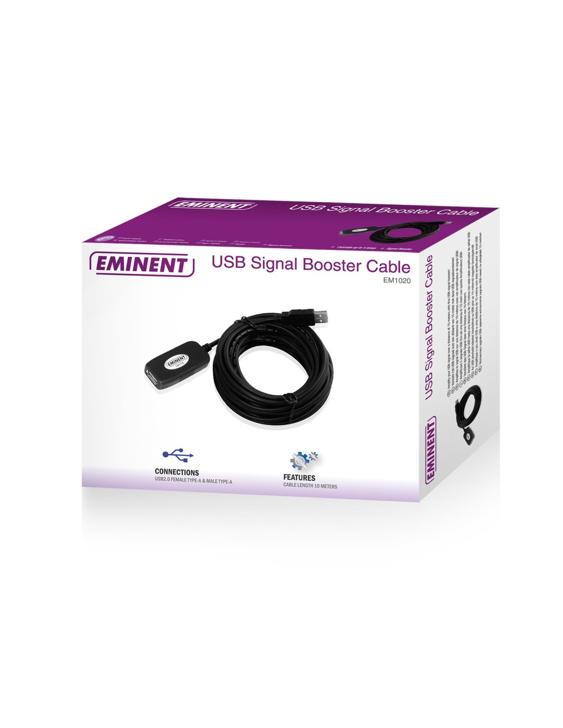 Eminent EM1020 cable USB 10 m USB 2.0 USB A Negro