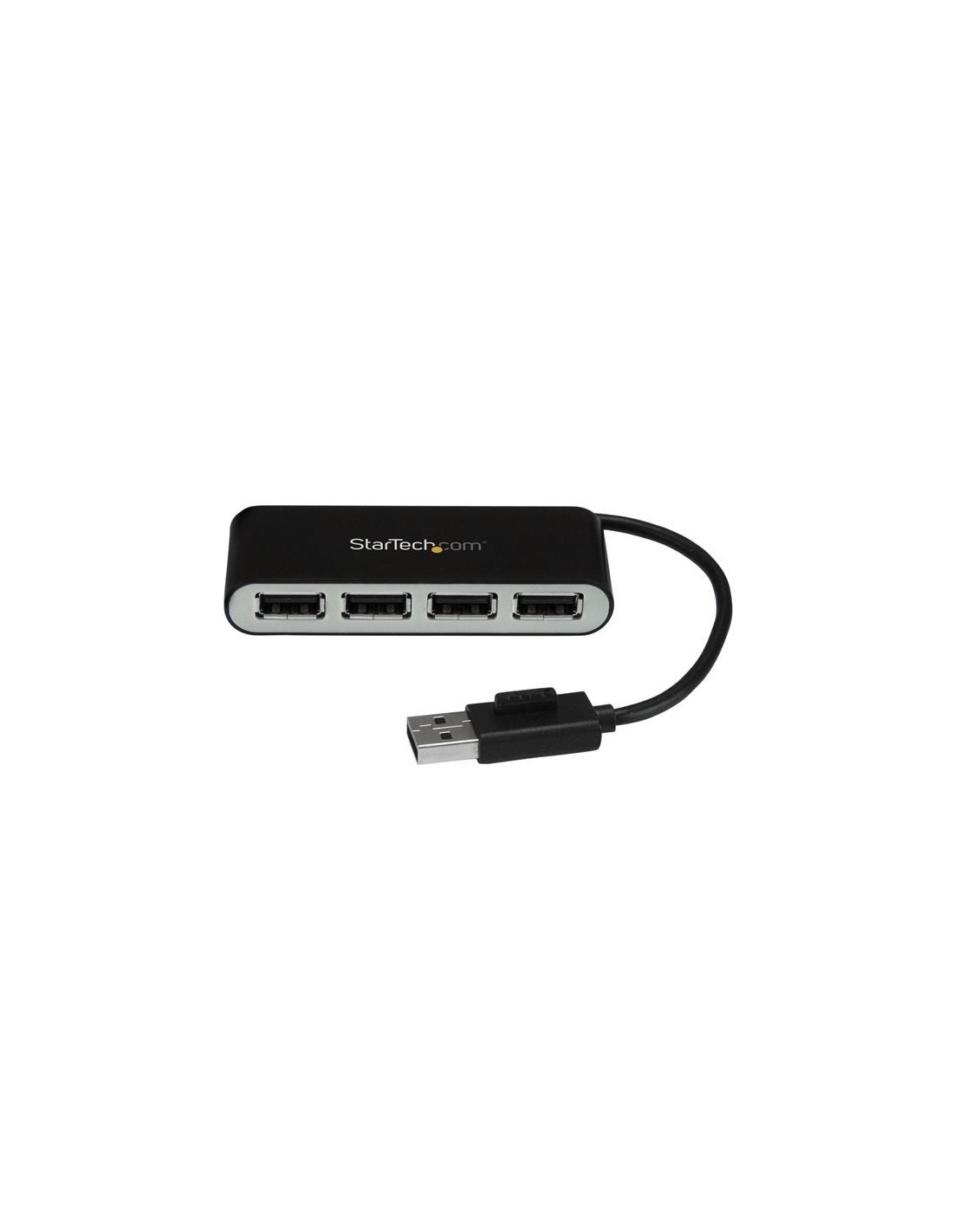 StarTech.com Concentrador Ladrón USB 2.0 de 4 Puertos con Cable Integrado - Hub Portátil USB 2.0