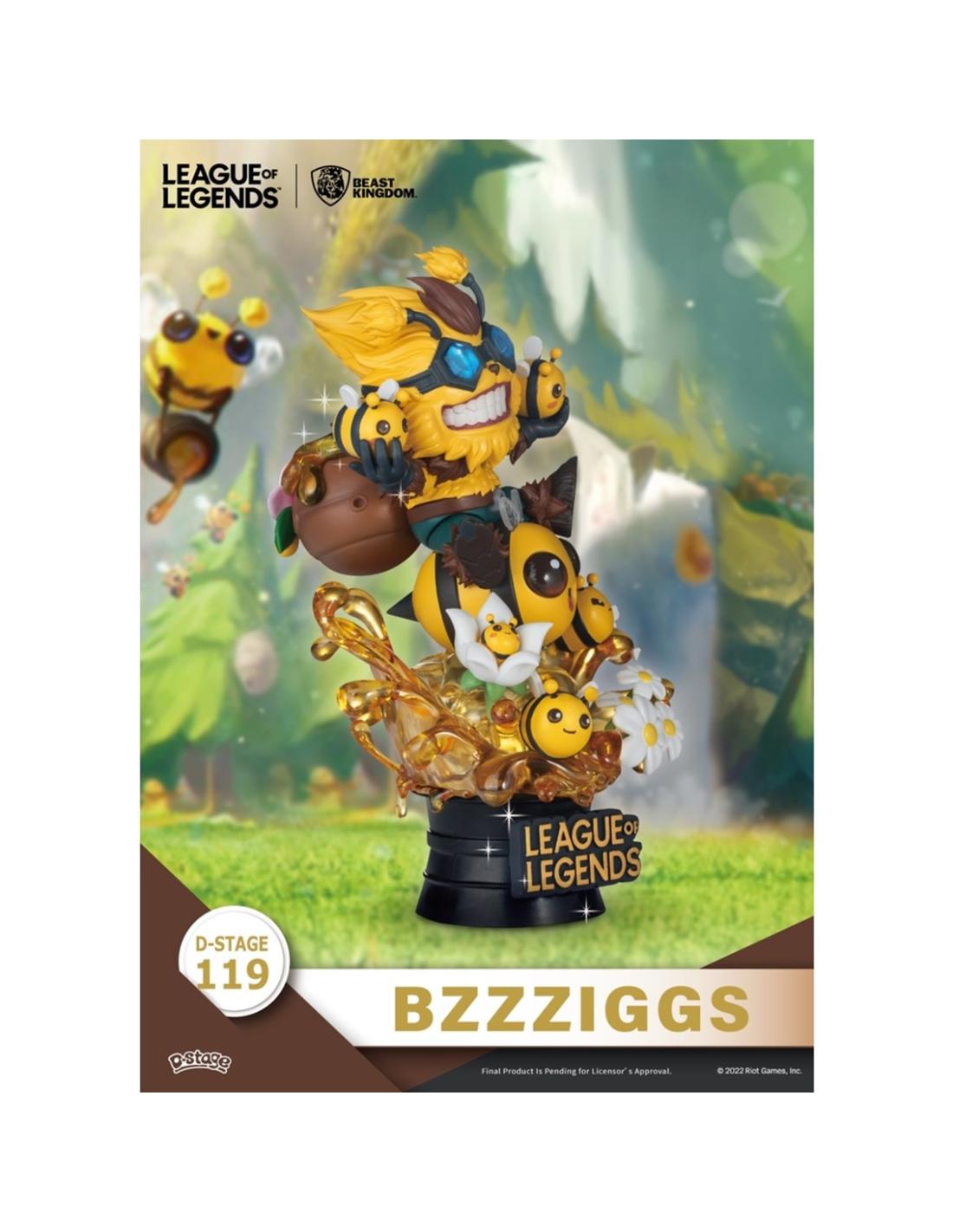 Set de 2 figuras beast kingdom dstage league of legends beemo y bzzziggs