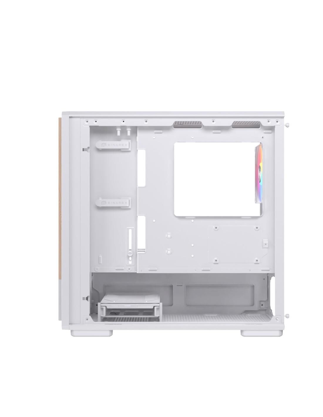 CAJA MICRO-ATX SEMITORRE EINAREX PM400 RGB 3 FANS BLANCA EXCS-PM-400R-W