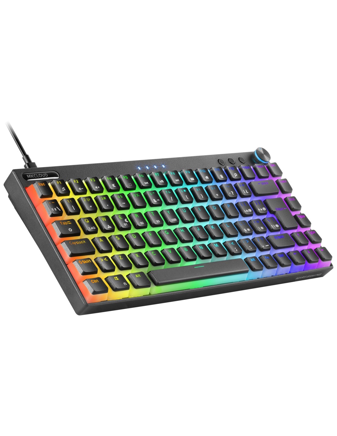 Mars Gaming MKCLOUD Teclado Inalámbrico RGB Negro Switch Rojo Portugués